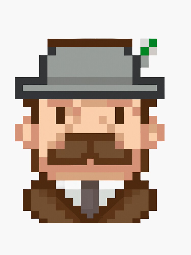 "Hercule Poirot Pixel Art" Sticker for Sale by AIaesthetic | Redbubble