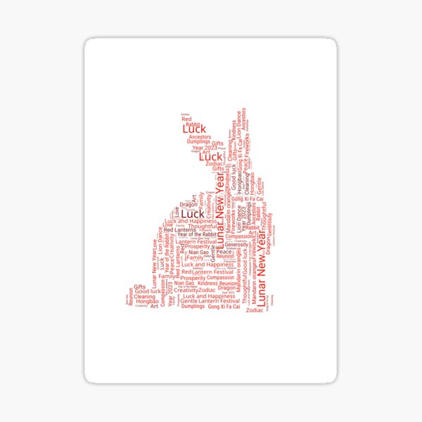 " Year of the Rabbit - Chinese New Year 2023 I Rabbit Shape Word Cloud ...