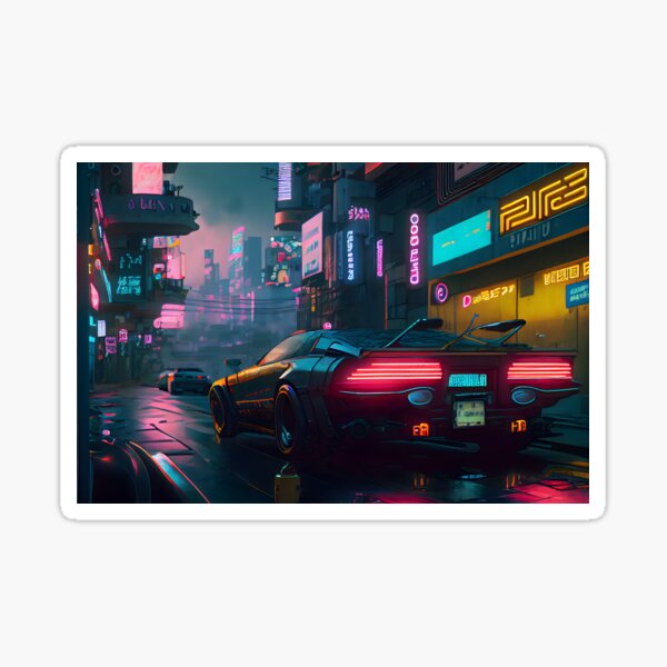 "Cyberpunk Car futuristic" Sticker for Sale by SuperSoulArts | Redbubble