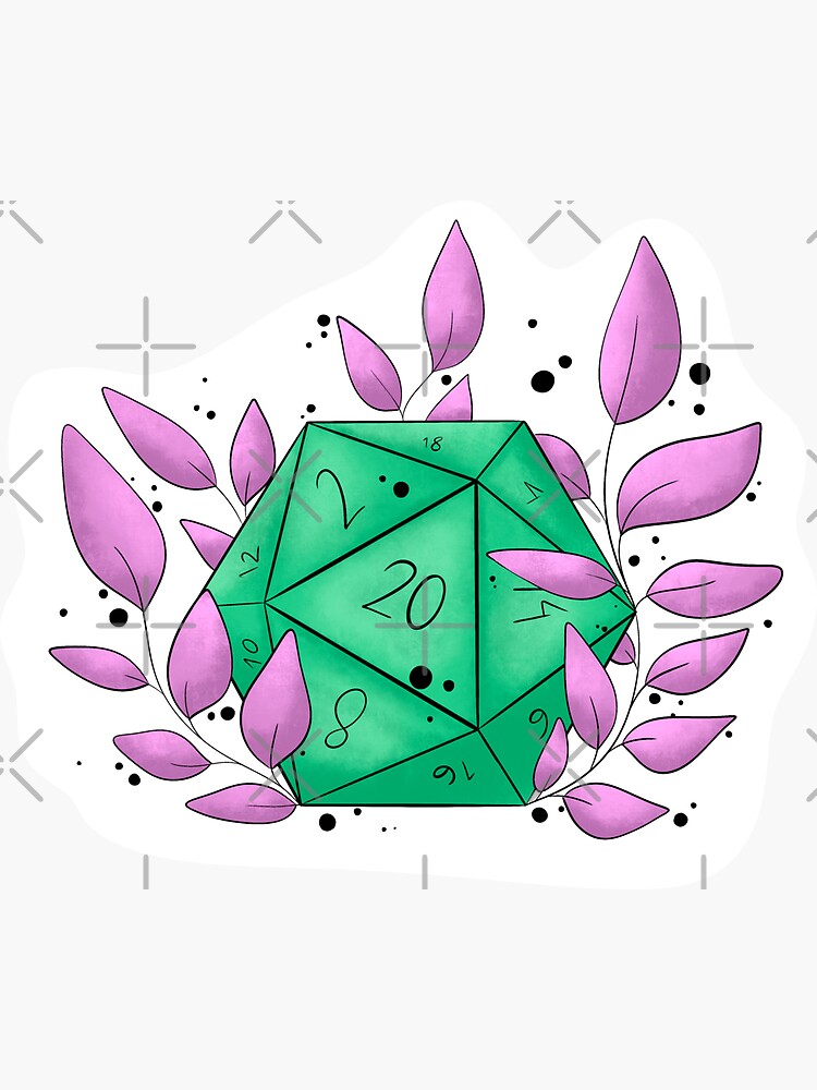 "Green d20" Sticker for Sale by Drawingbreaks | Redbubble