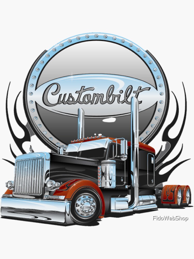 "Husband Dad Trucker Legend - Peterbilt 389 Custombilt" Sticker for ...