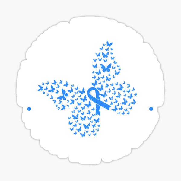 Pegatina «Síndrome de Cauda Equina Guerrero Blue Ribbon Butterfly» de ...