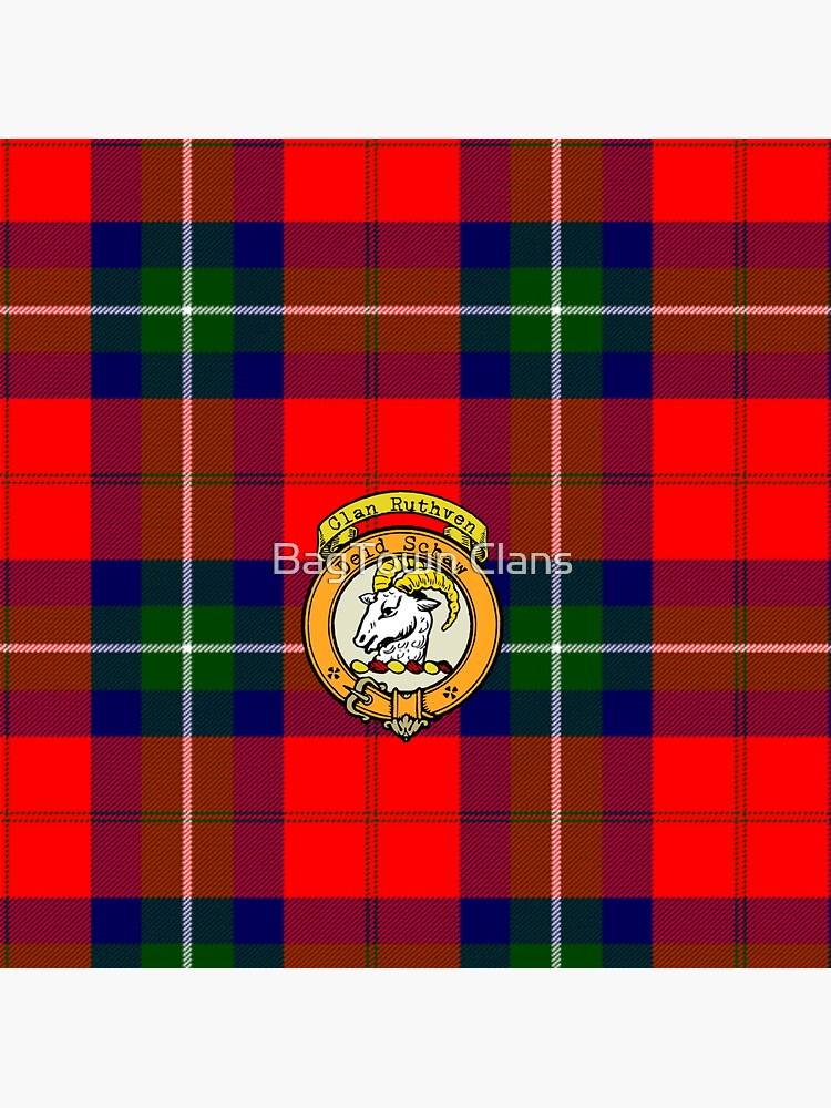 "Ruthven Scottish Tartan and Crest" Sticker for Sale by ljrigby | Redbubble