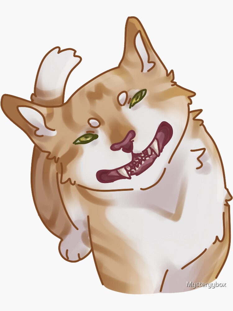 "Cursed Smirking Cat" Sticker for Sale by Cr3epy | Redbubble