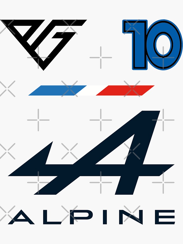 "Pierre Gasly 10 Pierre Gasly logo Alpine logo GAS10 " Sticker for Sale ...
