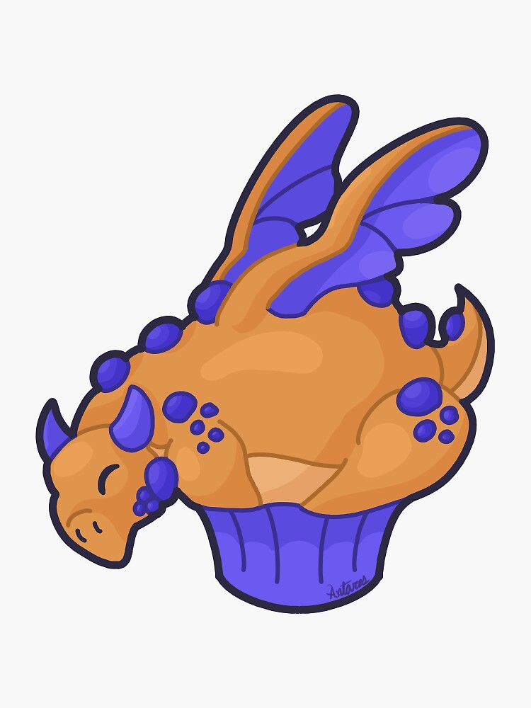 "Blueberry Muffin Dragon" Sticker for Sale by AntaresFallsArt | Redbubble