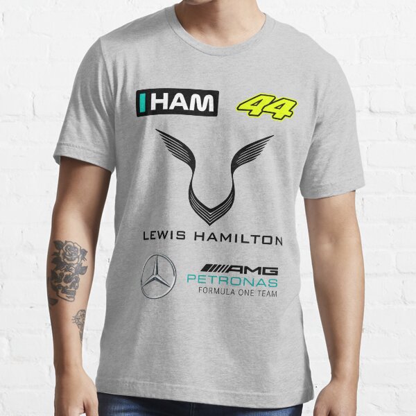 "Lewis Hamilton 44 Lewis Hamilton logo Mercedes f1 logo" T-shirt for ...