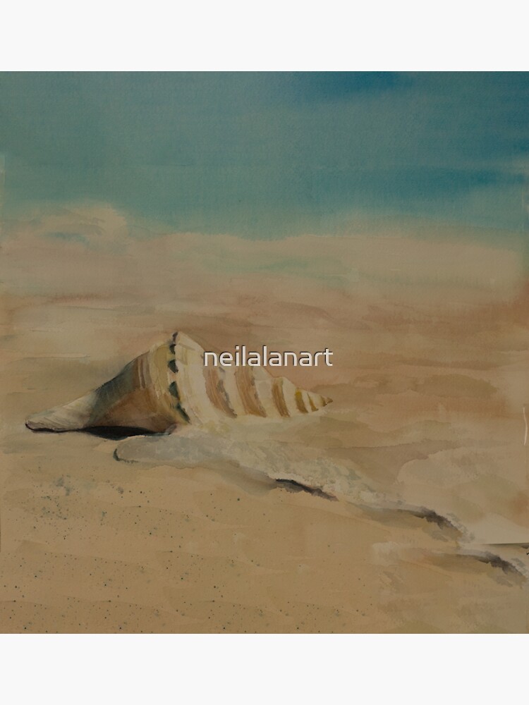 "Seashell on the Beach Watercolor" Sticker for Sale by neilalanart ...