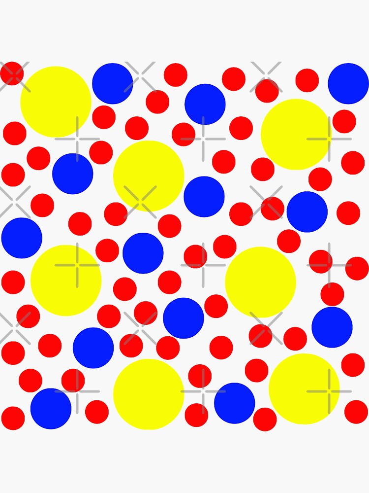 "Primary Color Poca Dots on Black" Sticker for Sale by All-4-Fun ...