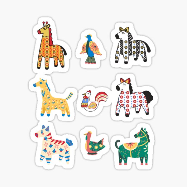 "Horse decals with cultural symbols Horse stickers" Sticker for Sale by ...