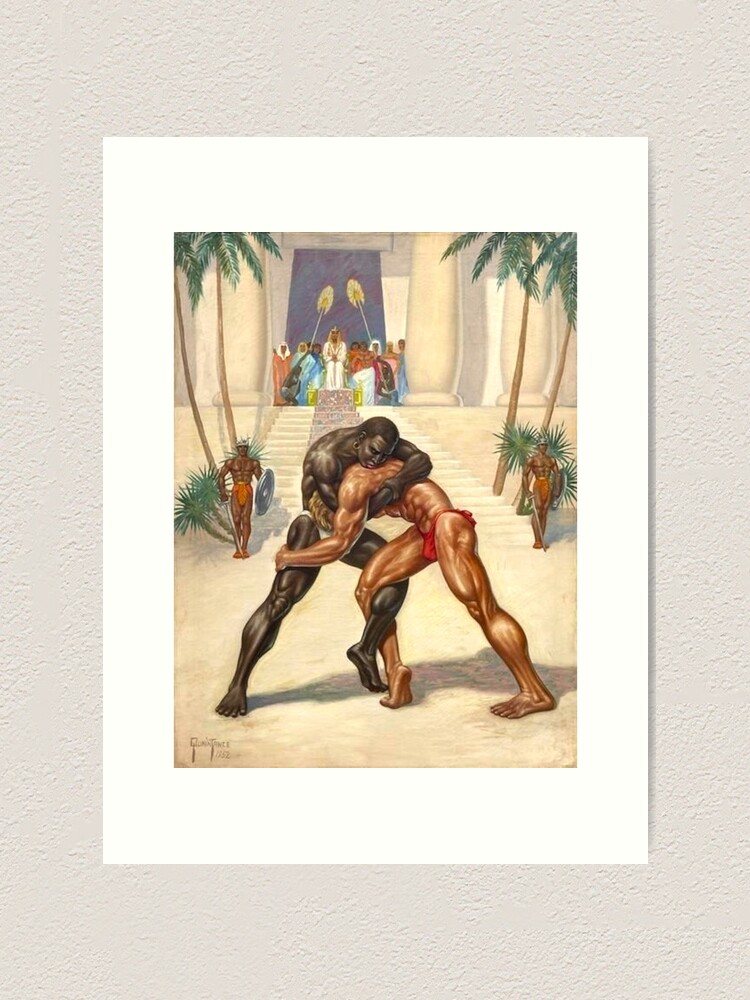 "George Quaintance Egyptian Wrestlers" Art Print for Sale by randomshot ...