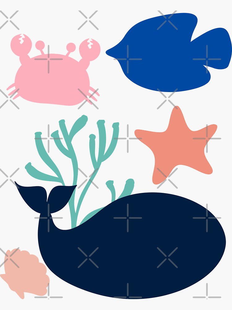 "sea life silhouette" Sticker for Sale by corbrand | Redbubble