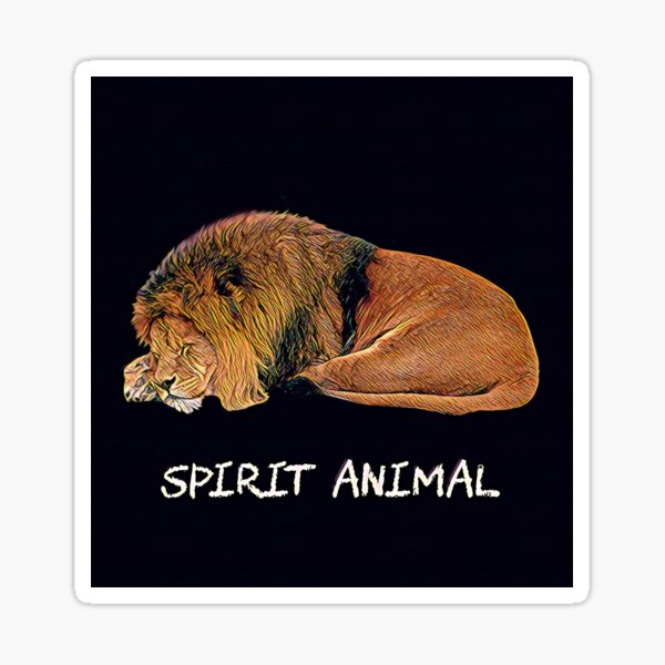 "Sleeping Lion Spirit Animal" Sticker for Sale by VsTheInternet | Redbubble