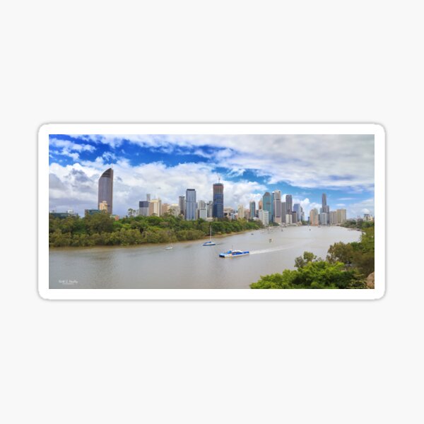 "Panoramic Brisbane" Sticker for Sale by KeithHawley | Redbubble