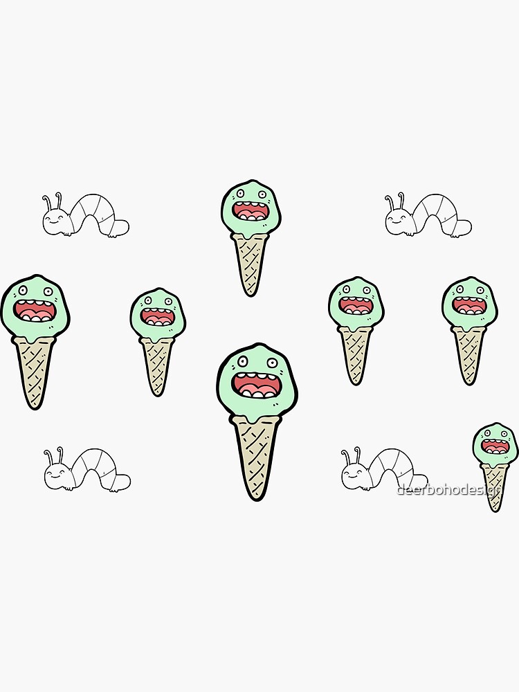" Mint Ice Cream with hilarious face- Quirky Sticker Pack" Sticker for ...