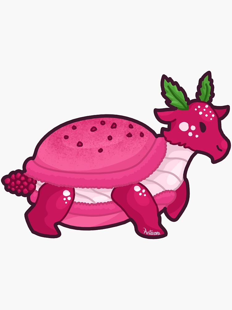 "Raspberry Macaron Dragon" Sticker for Sale by AntaresFallsArt | Redbubble
