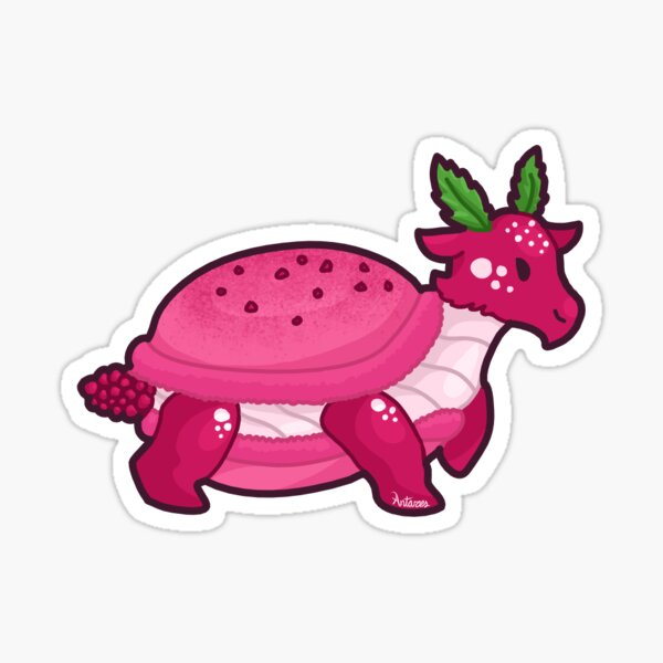"Raspberry Macaron Dragon" Sticker for Sale by AntaresFallsArt | Redbubble