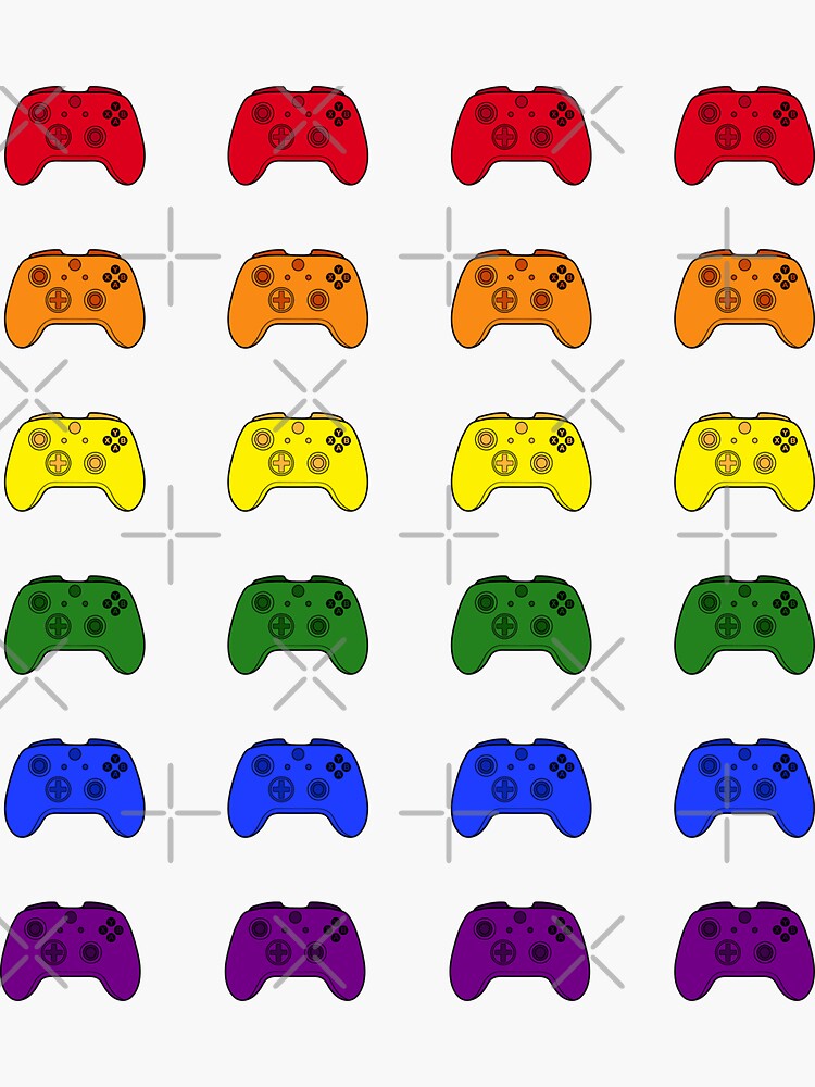 "Gamer Gay Pride Flag Rainbow Controllers" Sticker for Sale by ...