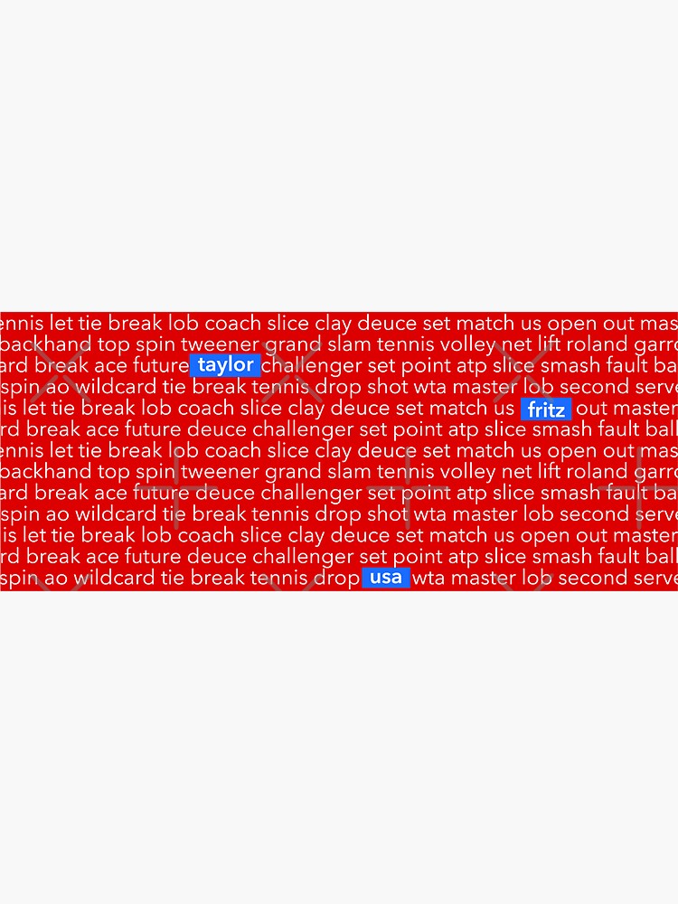 "Fritz Tennis Player - Tennis Players Box Art" Sticker by TieBreak ...