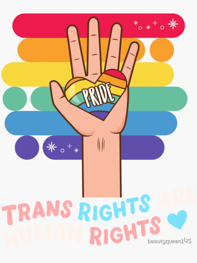 "Trans rights, human rights lgbtq pride" Sticker for Sale by ...