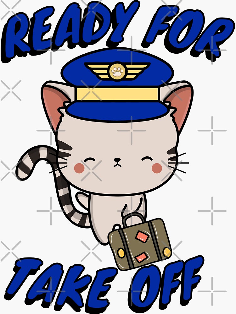 "Funny Pilot Tabby Cat" Sticker for Sale by Pet-Station | Redbubble