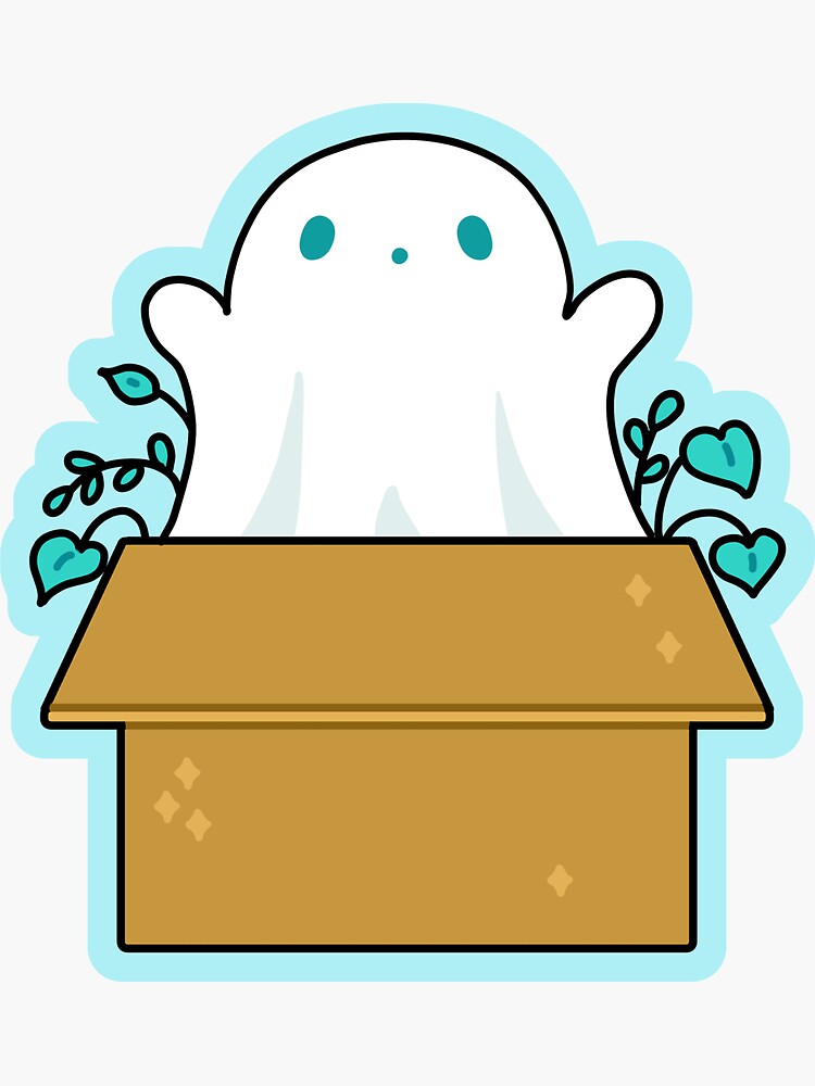"A ghost in a box shows his imagination " Sticker for Sale by ...