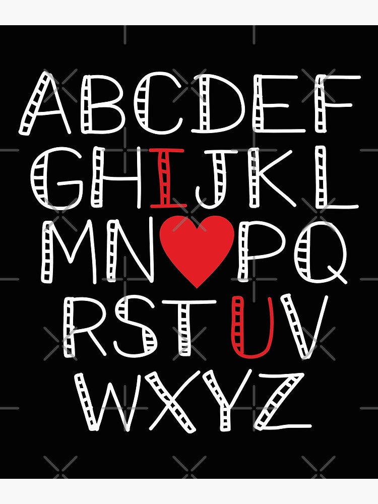 "ABC I Love You Alphabet Letters Teacher Valentines Day School " Poster ...