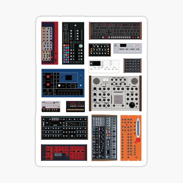 "Synthesizer Collection" Sticker for Sale by AtomicMalibu | Redbubble