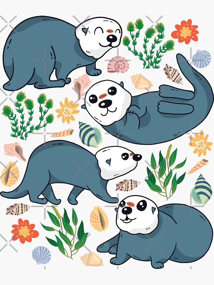 "Cottagecore-Style Shirt of Chibi Sea Otters | Goblincore & Forestcore ...