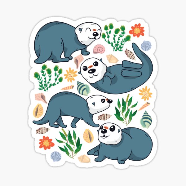 "Cottagecore-Style Shirt of Chibi Sea Otters | Goblincore & Forestcore ...