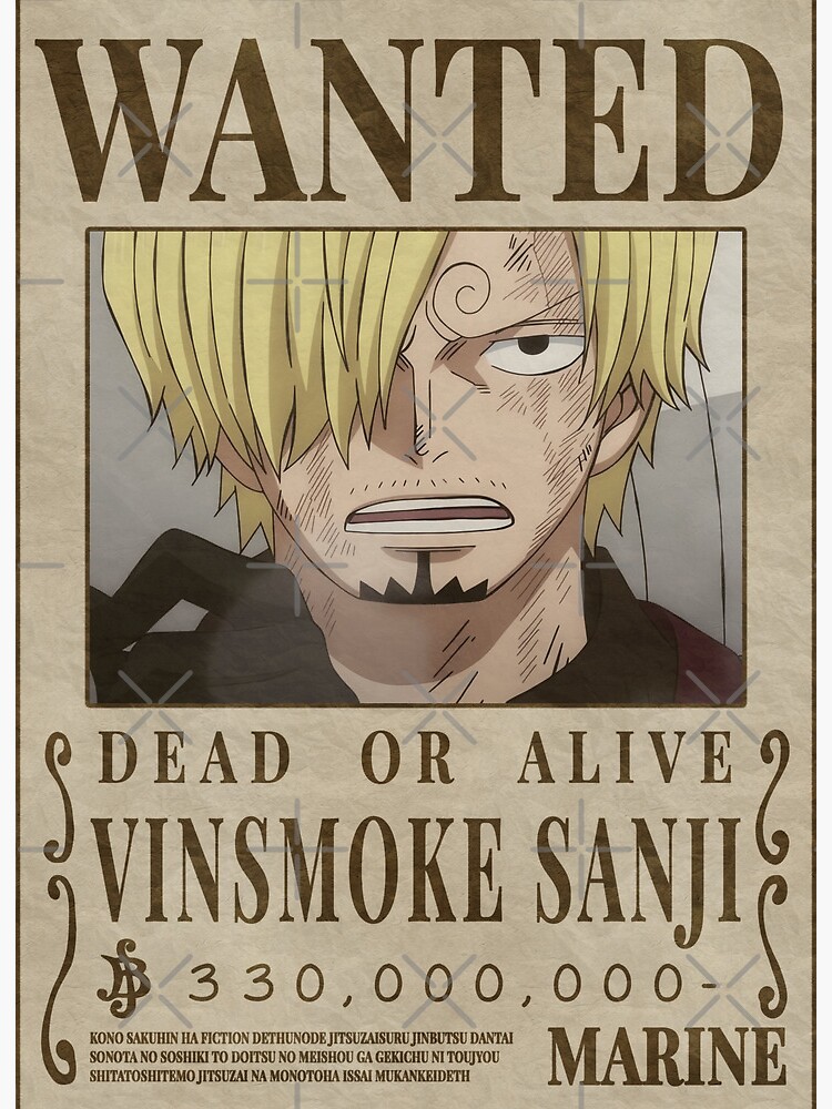 "Vinsmoke Sanji Wanted poster one piece bounty (2023 updated price ...