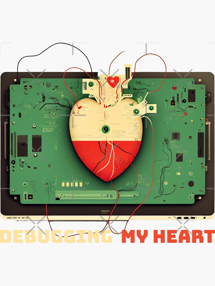 "Debugging my heart - V3" Sticker for Sale by SMCLN | Redbubble