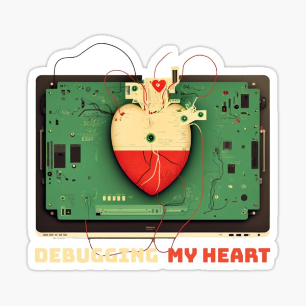 "Debugging my heart - V3" Sticker for Sale by SMCLN | Redbubble