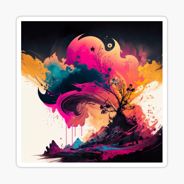 "Ethereal Horizon - Fantasy Landscape Art" Sticker for Sale by oxgroth ...