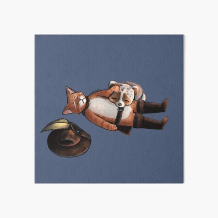 "Puss and Perrito lying together, scene from Puss in Boots The Last Wish" Art Board Print for ...