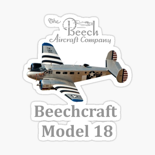 " Beechcraft Model 18 "Twin Beech"" Sticker for Sale by Digitalfred ...