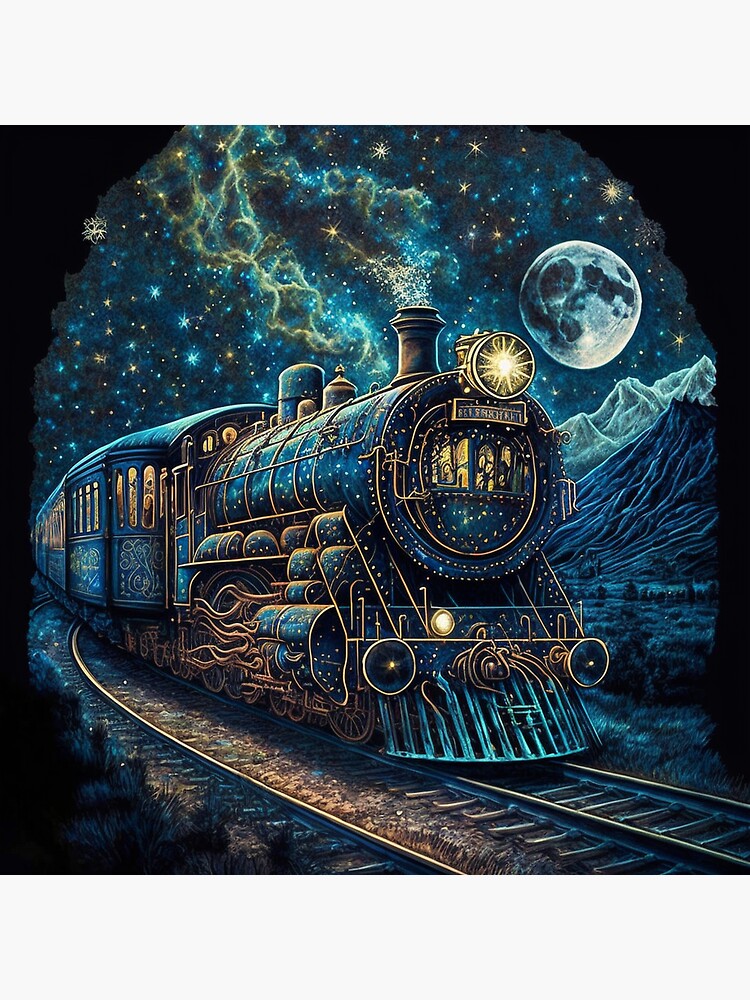 "Wizarding Express Train & Magic School Van Gogh Starry Night" Sticker ...