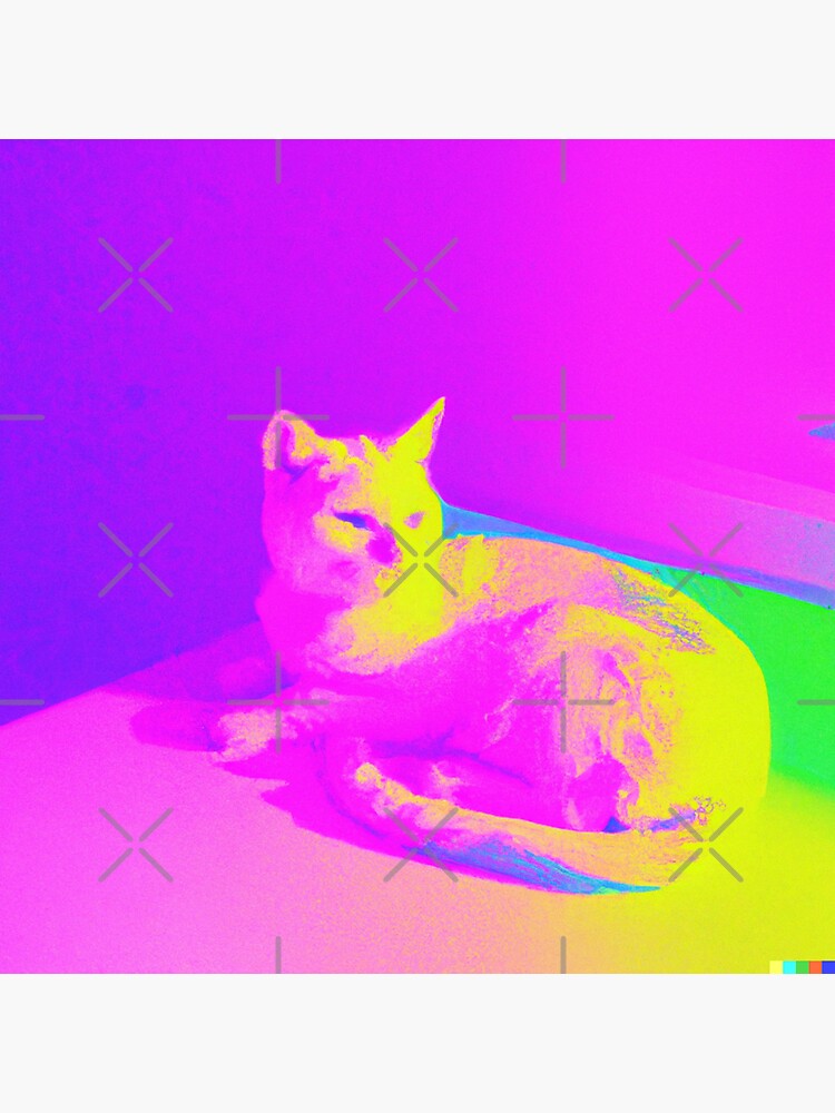 "Vaporwave Style Cat Chillin'" Sticker for Sale by SquidsInkorp2 ...