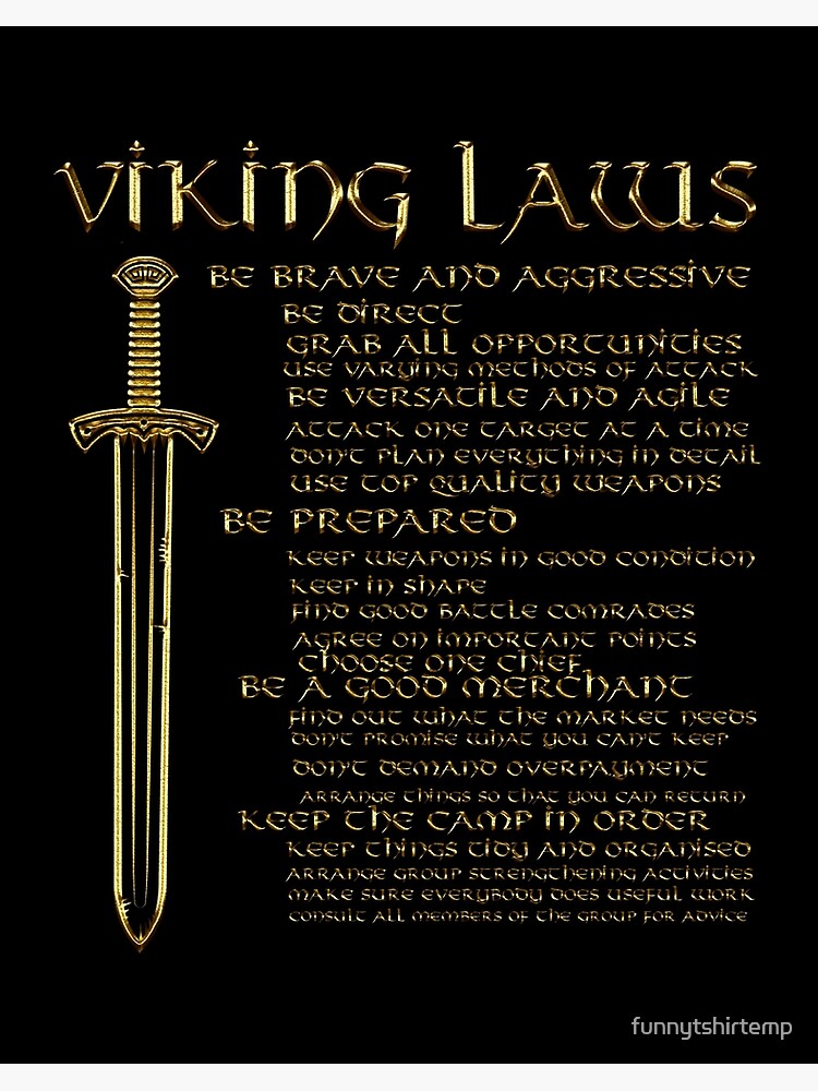 "Viking Laws Sword Scandinavia Iceland Valhalla" Art Board Print for ...