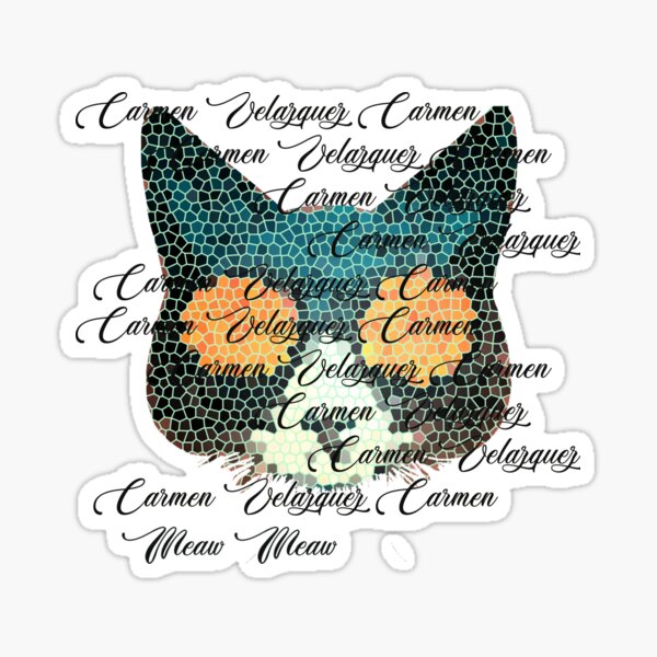 "Mosaic cat meaw meaw" Sticker for Sale by velazquezcarmen | Redbubble