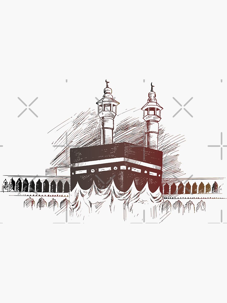 "Hand Draw Mecca" Sticker for Sale by Sendby | Redbubble
