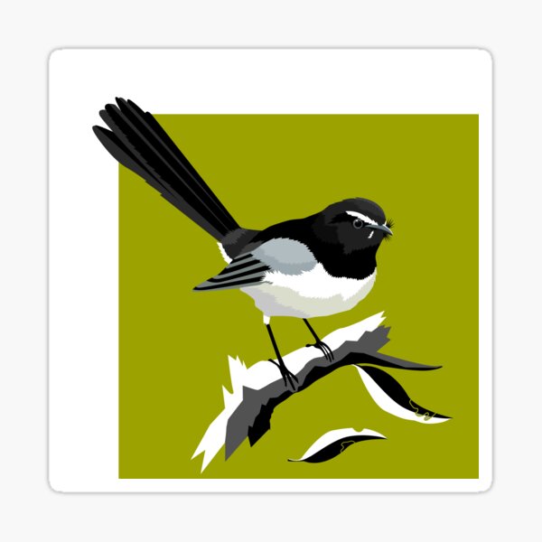 "Willy WagTail." Sticker for Sale by GrahamColton | Redbubble