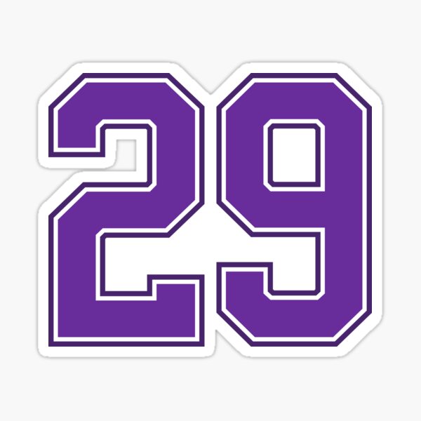 "Purple Number 29 lucky sports jersey twenty nine" Sticker for Sale by ...