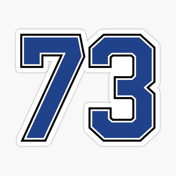 "Number 73 lucky sports jersey seventy three" Sticker for Sale by ...