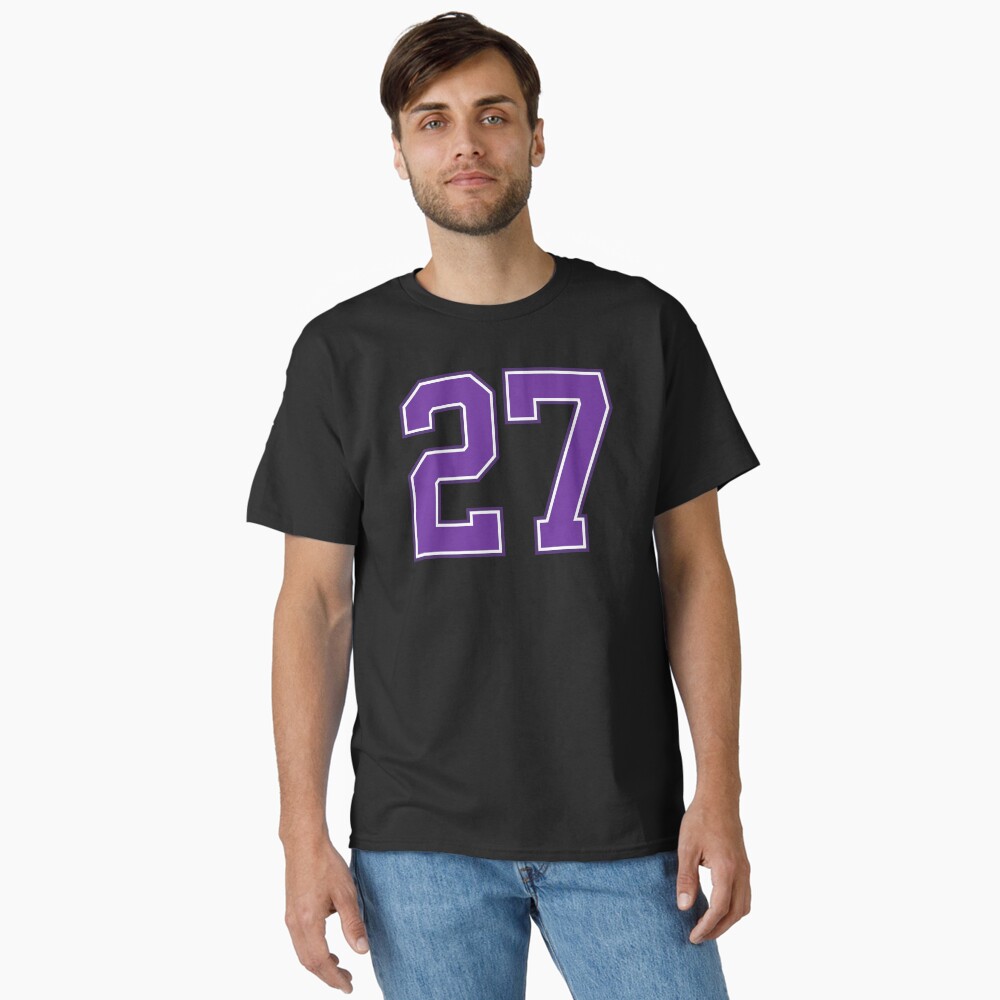 "Purple Number 27 lucky sports jersey twenty seven" Sticker for Sale by ...