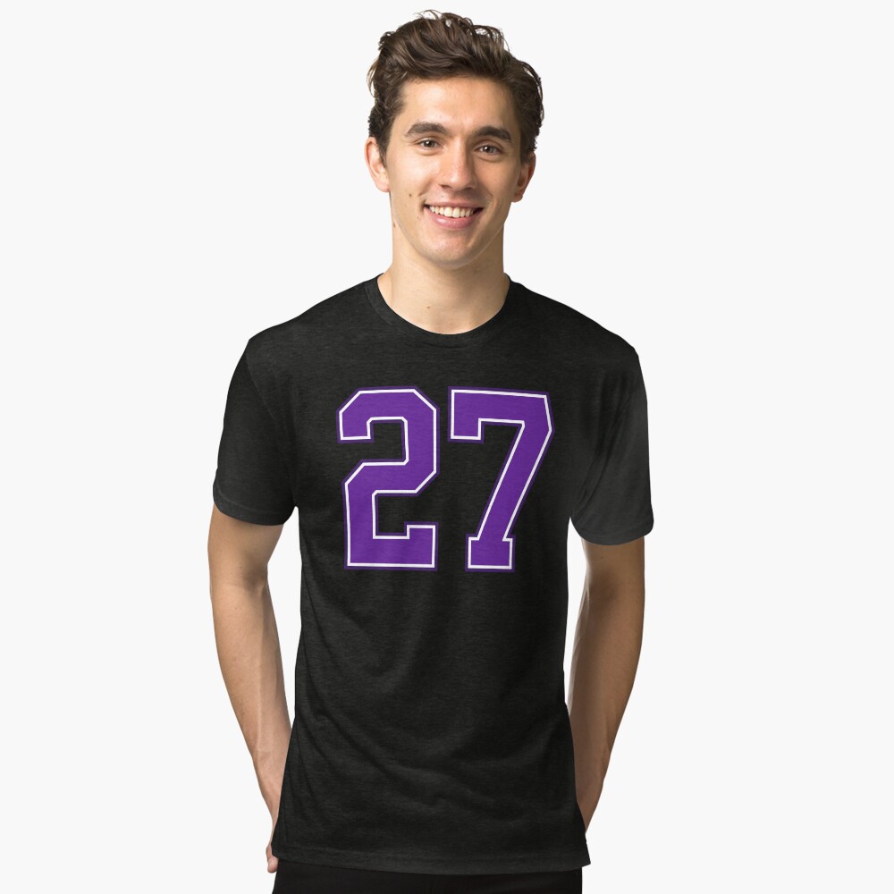"Purple Number 27 lucky sports jersey twenty seven" Sticker for Sale by ...