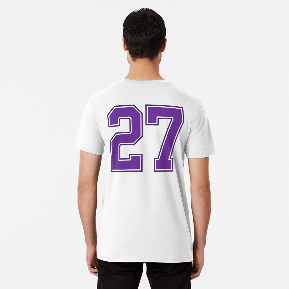 "Purple Number 27 lucky sports jersey twenty seven" Sticker for Sale by ...