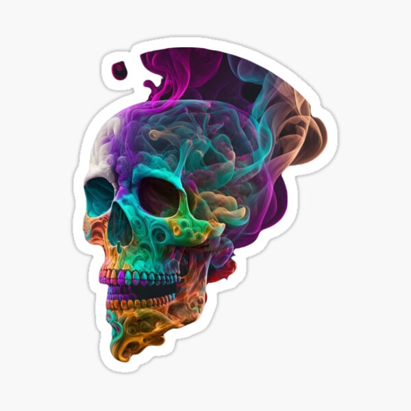 "Trippy scull" Sticker for Sale by Dusanel | Redbubble