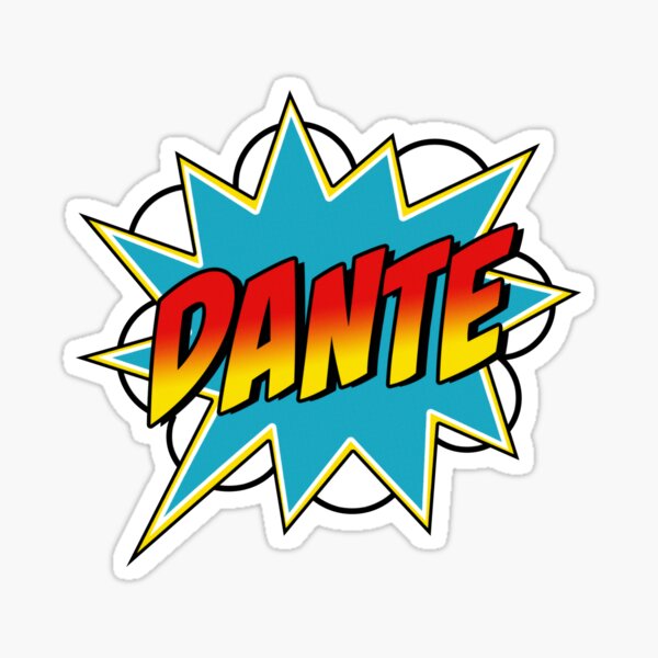 "Dante Name Comic Book Superhero" Sticker for Sale by Rixta82 | Redbubble