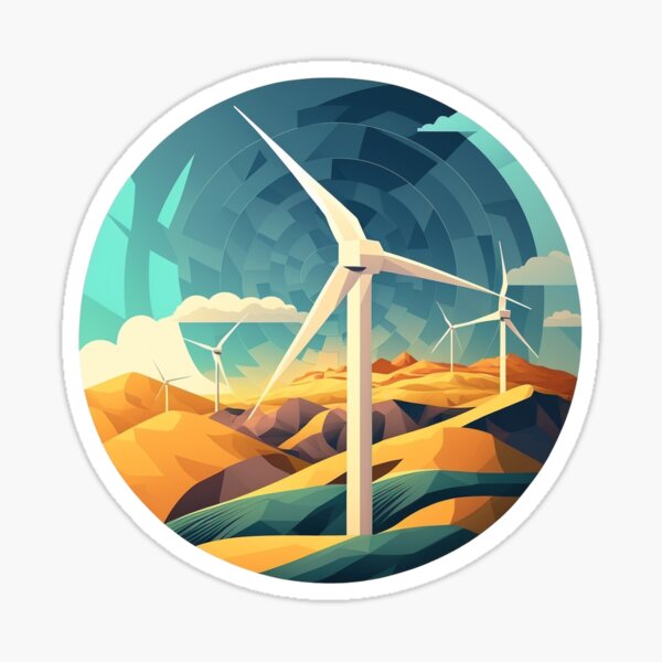 "Wind Turbine Park Green Energy" Sticker for Sale by TheSeraphic ...
